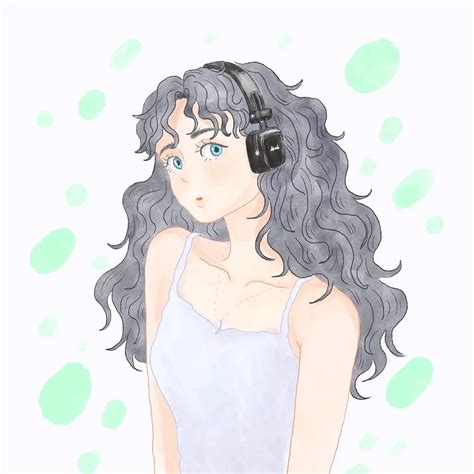 헤드폰 쓴 소녀 By Leeram 포트폴리오 노트폴리오