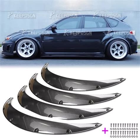 Carbon Fiber Look 35 Fender Flares Widebody Mudguard For Subaru Wrx