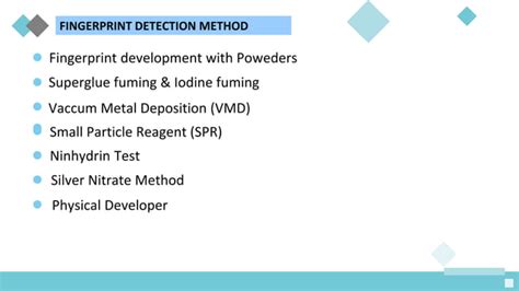 Fingerprint Development Methods Presentation Pptx Chemistry Science