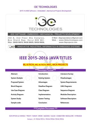 Ieee Java Project Titles PDF