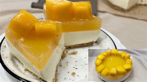 노오븐 탱글탱글 부드러운 망고 무스 케이크 만들기 🥭💛 Youtube