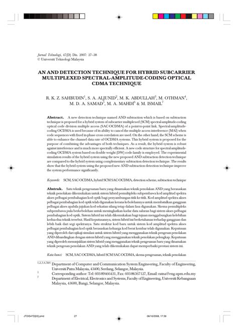 Pdf An And Detection Technique For Hybrid Subcarrier Multiplexed