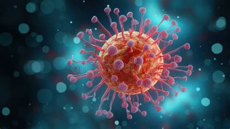 Detailed 3d Illustration Of A Virus Particle Showcasing Its Unique Structure And Stock