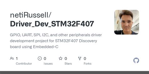 GitHub NetiRussell Driver Dev STM32F407 GPIO UART SPI I2C And