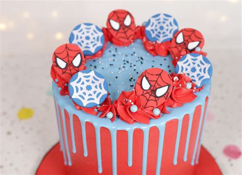 Spider Man Inspired Chocolate Drip Cake Cakey Goodness