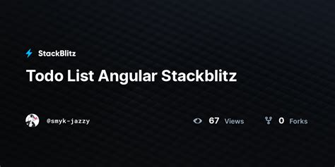 Todo List Angular Stackblitz Stackblitz