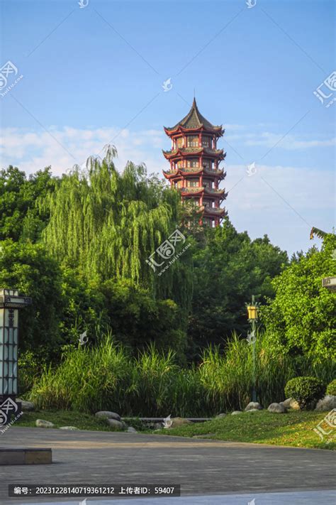 隆昌莲峰公园宝塔 景观园林 建筑摄影 摄影素材 汇图网www huitu