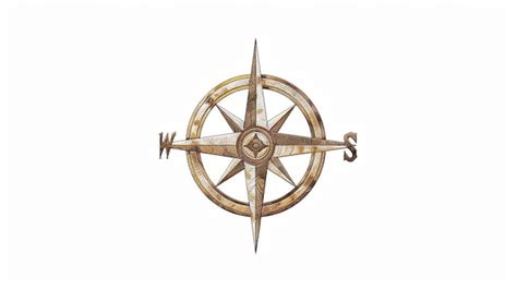 Rustic Wooden Compass With A White Background Premium Ai Generated Image
