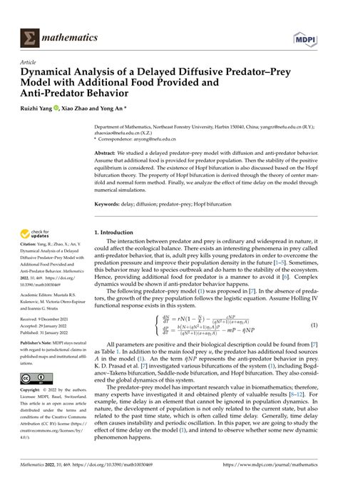 Pdf Dynamical Analysis Of A Delayed Diffusive Predatorprey Model