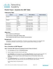 9 2 9 Packet Tracer Examine The Arp Table Docx Packet Tracer Examine The ARP Table
