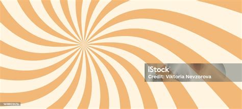 Yellow Spiral Swirl Pattern With Radial Stripes Ice Cream And Circus Vibes Psychedelic Texture