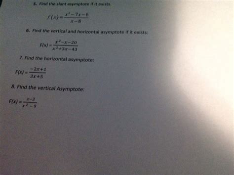 Solved Find The Slant Asymptote If It Exists F X X Chegg Com