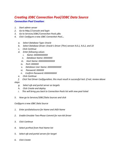 Creating Jdbc Connection Pool Pdf