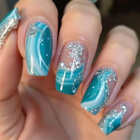 Water Inspired Nail Design With Aqua And Teal Gradient Artofit