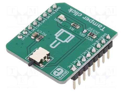 tamper click mikroe click board button sds001 prototype board