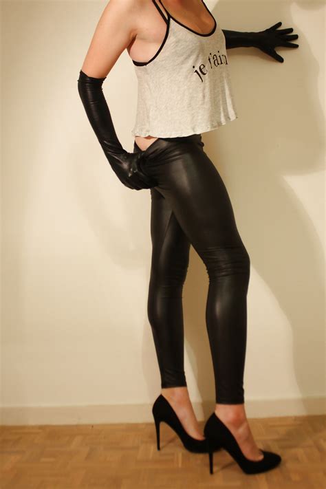 Shiny Faux Leather Leggings Tiny Top Pics Xhamster