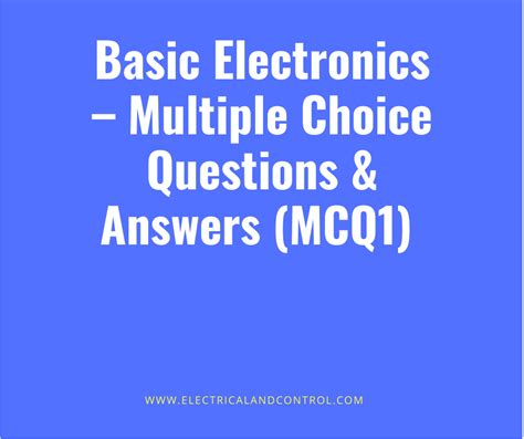 Basic Electronics Multiple Choice Questions And Answers Mcq1