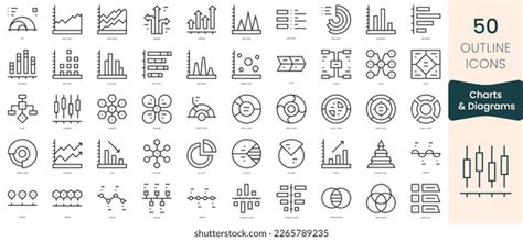 Set Charts Diagrams Icons Thin Linear Stock Vector Royalty Free Shutterstock