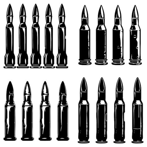 Premium Vector Bullet Silhouette Vector Illustration