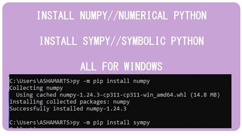How To Install Numpy And Sympy In Windowspython Youtube
