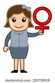 Woman Holding Female Sex Symbol Vector Stock Vector Royalty Free Shutterstock