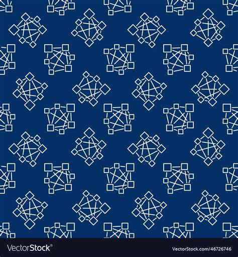 Deep Learning Neural Network Line Blue Seamless Vector Image