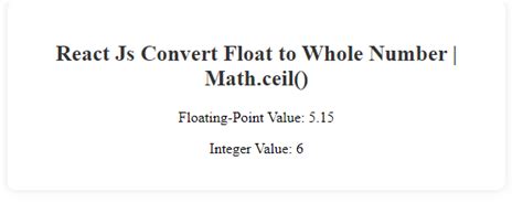 React Js Convert Decimal Float Number To Whole Integer
