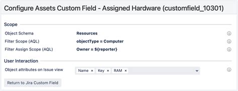 Read Only Assets Custom Field Jira Service Management Data Center 111 Atlassian Documentation