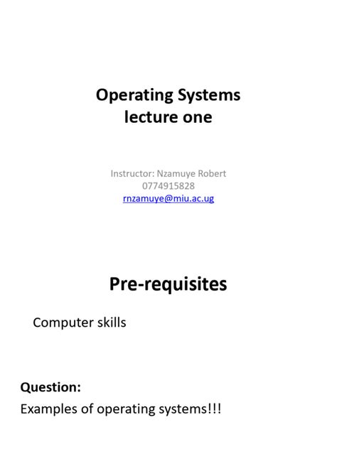 Operating Systems Lecture One 0001 Pdf Computer Data Storage