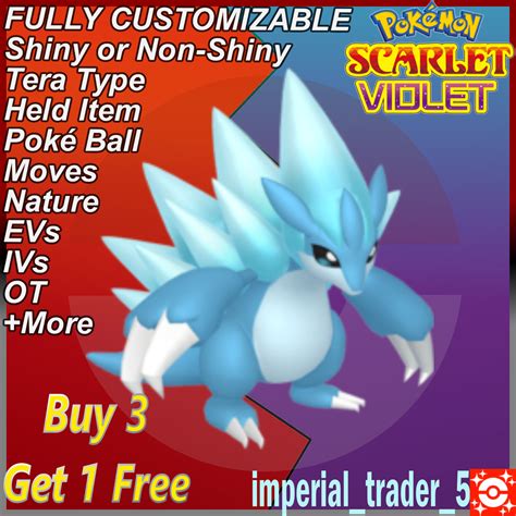 Pokémon Scarlet And Violet Shiny Alolan Sandslash W Best 6iv