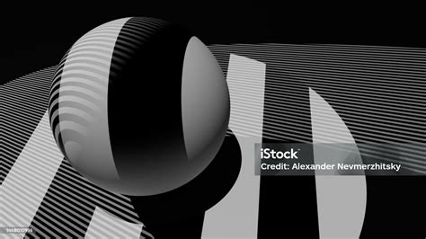 미니멀리즘 스타일의 현대 흑백 추상화 줄무늬와 구의 예술 구성 빛과 그림자의 조합 배너 또는 브랜드의 배경입니다 3d 시각화 0명에 대한 스톡 사진 및 기타 이미지 Istock