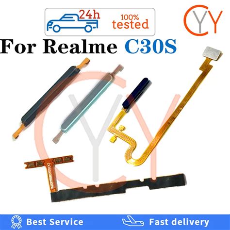 For OPPO Realme C S Back Home Button Fingerprint Scanner Sensor Return Key Volume Button Power