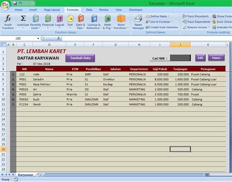 Cara Membuat Aplikasi Data Karyawan Dengan Excel My XXX Hot Girl