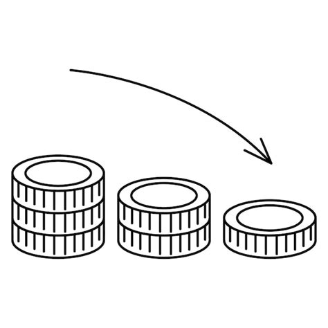 Premium Vector Vector Coins Line Icons Stacks Of Coins With Falling