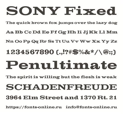 sony fixed font