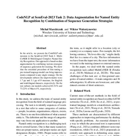 Codenlp At Semeval 2023 Task 2 Data Augmentation For Named Entity Recognition By Combination Of