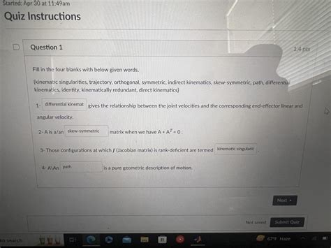 Solved Fill In The Four Blanks With Below Given Words