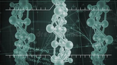 Dna Strands And Molecular Structures Animation Over Scientific Data And Graphs Stock Footage