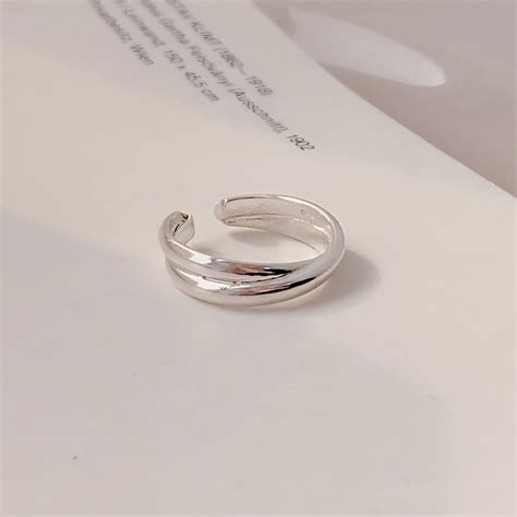 로스도스 [los ] 프리사이즈 꼬임 은반지 Stoe Ring