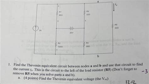 Solved 1 Find The Thevenin Equivalent Circuit Between Nodes