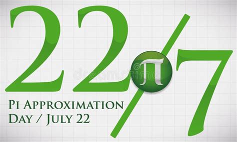Squared Whiteboard With Date And Fraction For Approximation Pi Day Vector Illustration Stock
