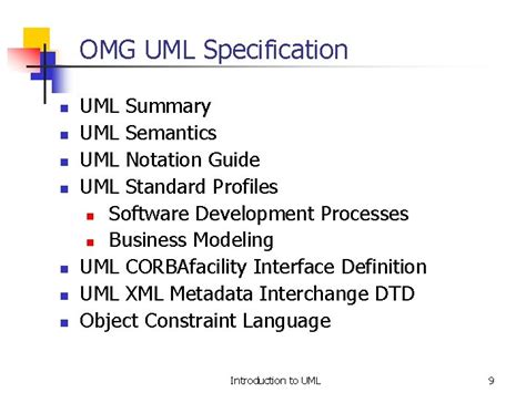 Object Modeling With Omg Uml Introduction To Uml