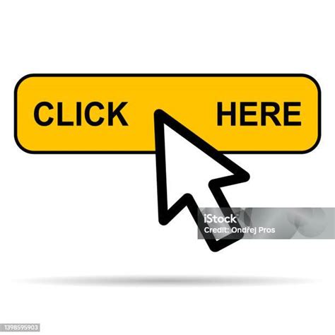 그림자가있는 웹 버튼 인터넷 플랫 포인터 디자인 링크 벡터 일러스트 레이 션을 누르십시오 구매에 대한 스톡 벡터 아트 및 기타 이미지 Istock