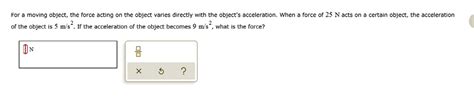 solved for moving object the force acting on the object varies