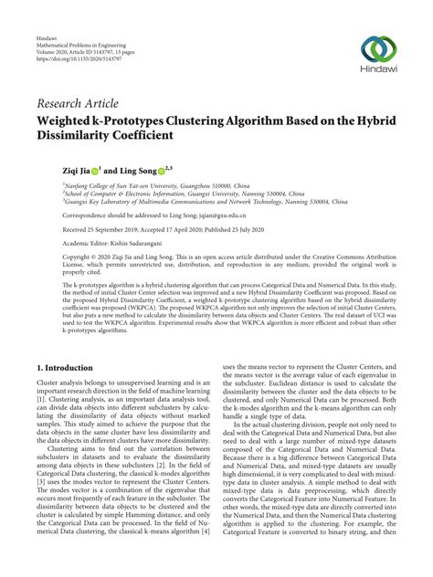 Pdf Weighted K Prototypes Clustering Algorithm Based On The Hybrid