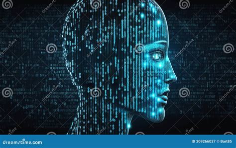 Artificial Intelligence Illustration With Ai Over Binary Code Matrix Background Wallpaper