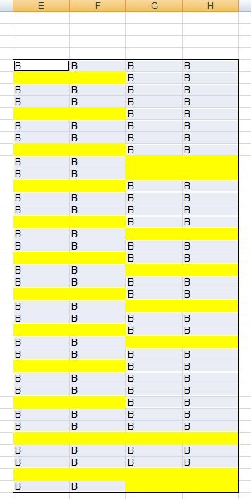 Excel Selecting An Area With Exception Of Merged Cells In Dynamic