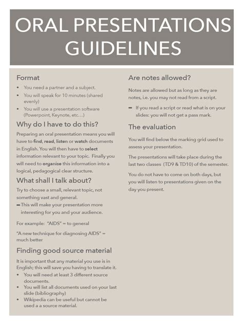Presentation Guidelines Pdf Public Speaking Communication