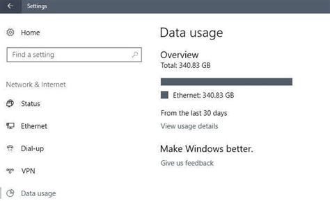 Cómo restablecer el uso de datos en Windows 10 Ventanas