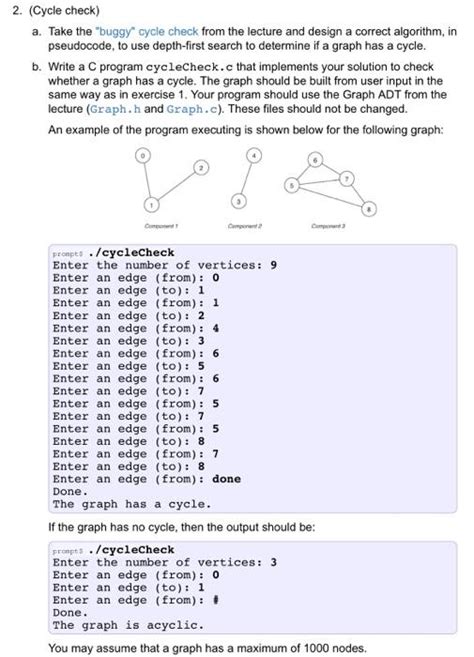 Solved 2 Cycle Check A Take The Buggy Cycle Check From